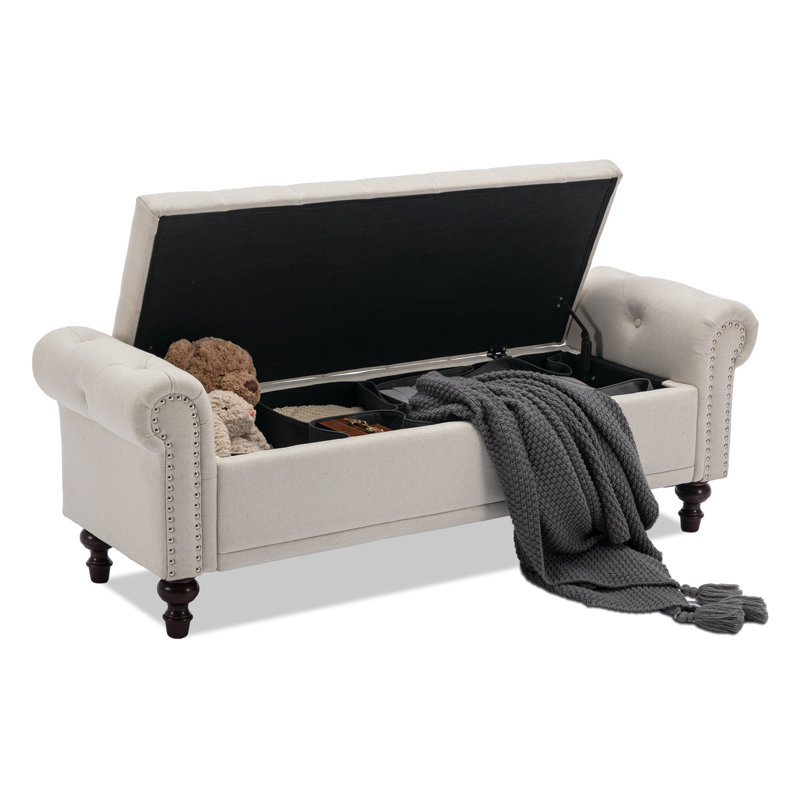 Lambrecht upholstered storage bench charlton home upholstery store